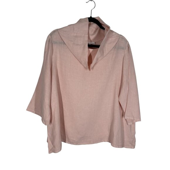 bryn Walker | Tops | Bryn Walker Women L Pink Linen Lagenlook Boxy ...